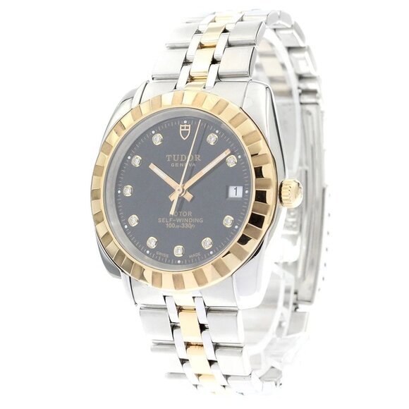 Tudor | Accessories | Tudor Classic Date 213 10p Diamond Black Dial ...
